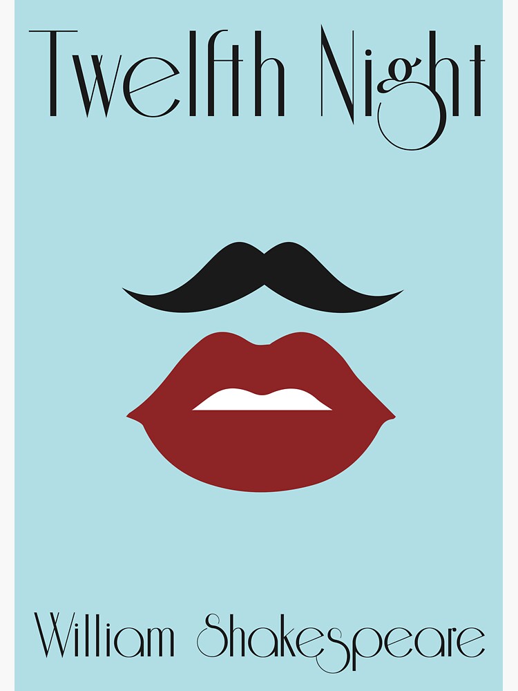 "Minimalist Shakespeare Poster - Twelfth Night" Sticker for Sale by ...