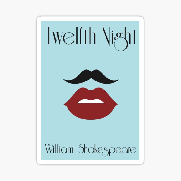 "Minimalist Shakespeare Poster - Twelfth Night" Sticker for Sale by ...