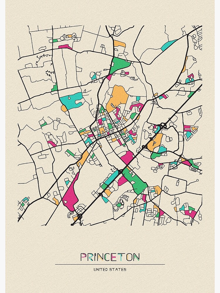 Princeton City Map Vintage Princeton Maine Map Poster, Princeton ME