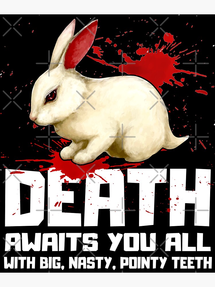 "Death Awaits You All with Big, Nasty, Pointy Teeth" Sticker for Sale ...