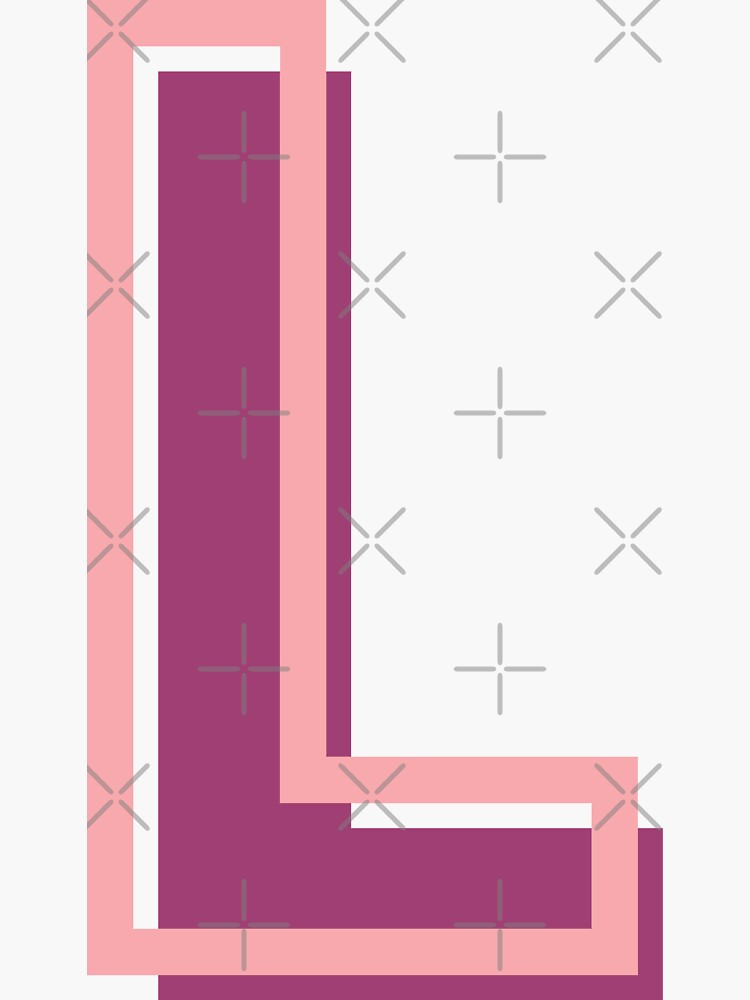 "pink and purple L letter" Sticker by charlyjovic | Redbubble