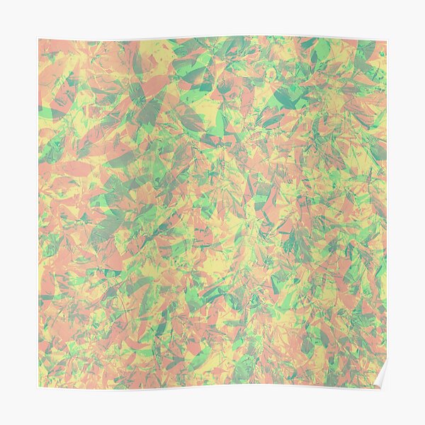 " Cluster of pink ,turquoise, and white leaves " Poster for Sale by ...