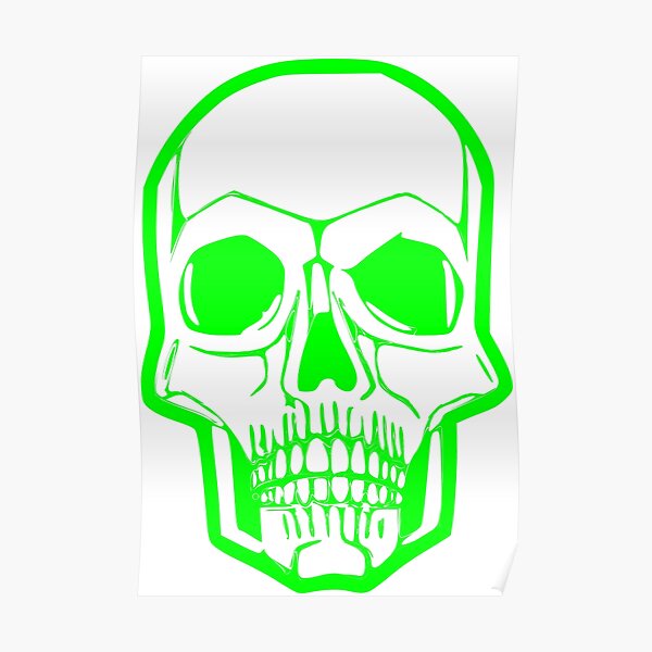 "scary skeleton head." Poster for Sale by TheRisingArt | Redbubble