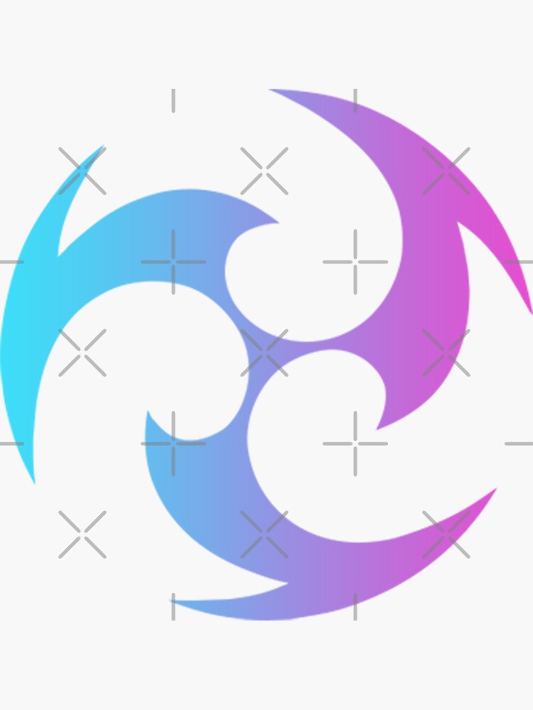 "Genshin Impact Elements - Cryo" Sticker by GoldenDov | Redbubble