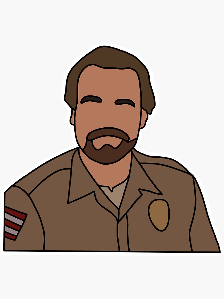 "Hopper Stranger Things" Sticker for Sale by cosmicsoph | Redbubble