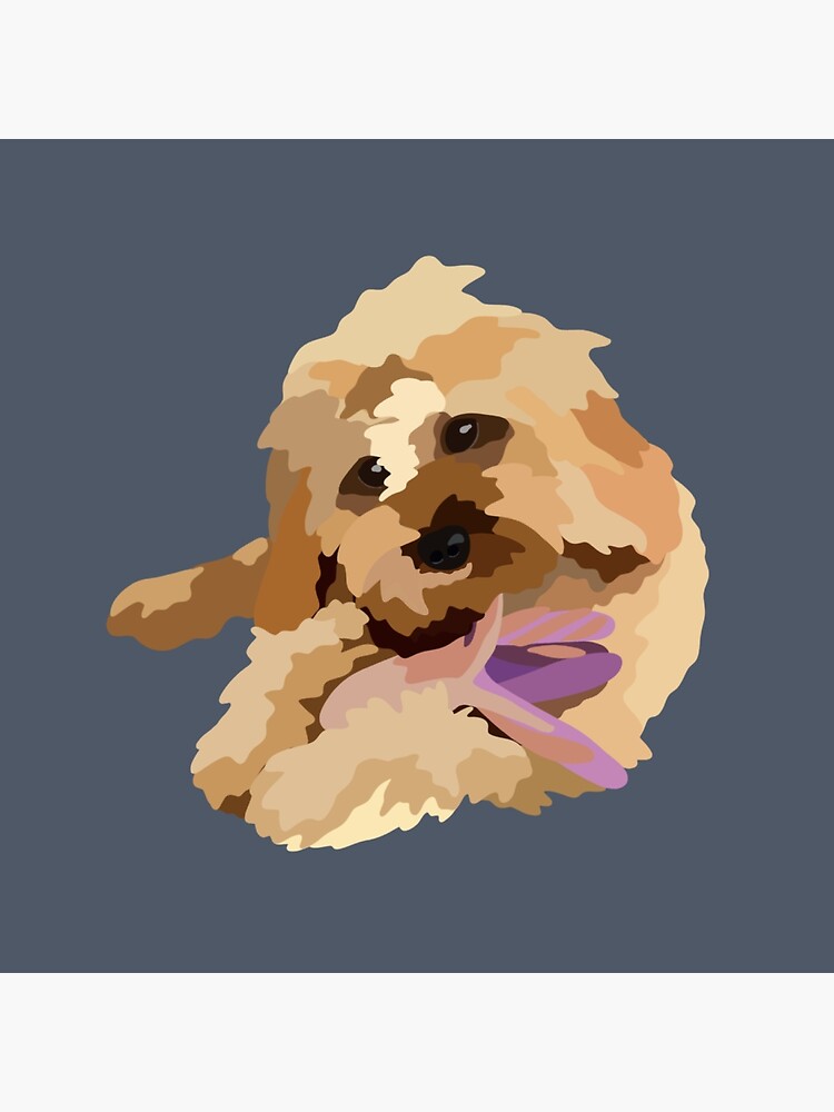 "Cavapoo Dog Octopus Plushie Portrait Digital Illustration" Poster by ...