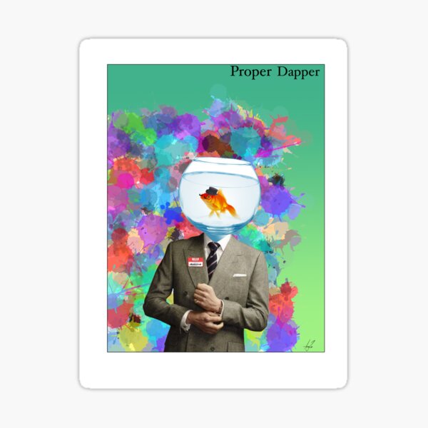 "Dapper fish head" Sticker for Sale by MoustacheArt | Redbubble
