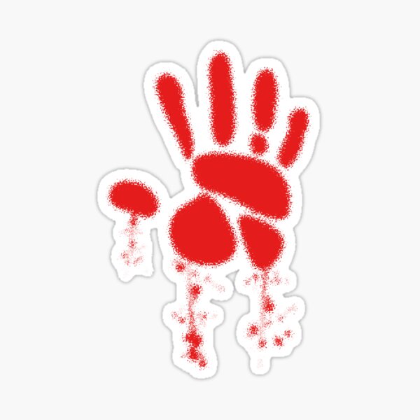 Bloody Handprint Stickers | Redbubble