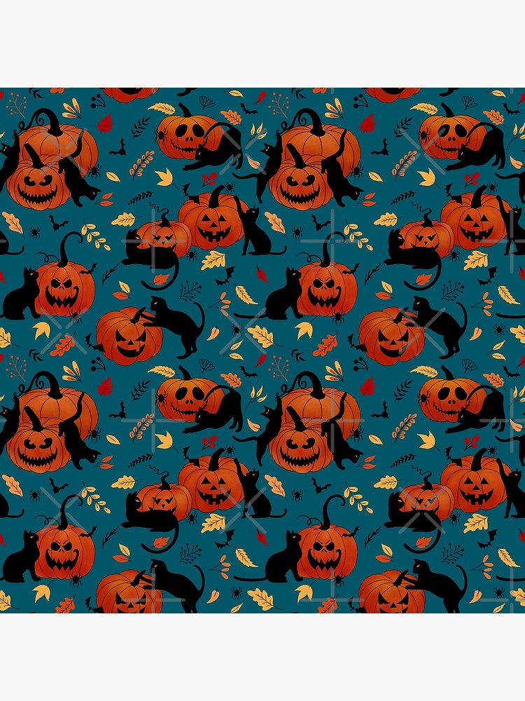 "Spooky cats & Scary Pumpkins" Poster for Sale by Unalomedesigns ...