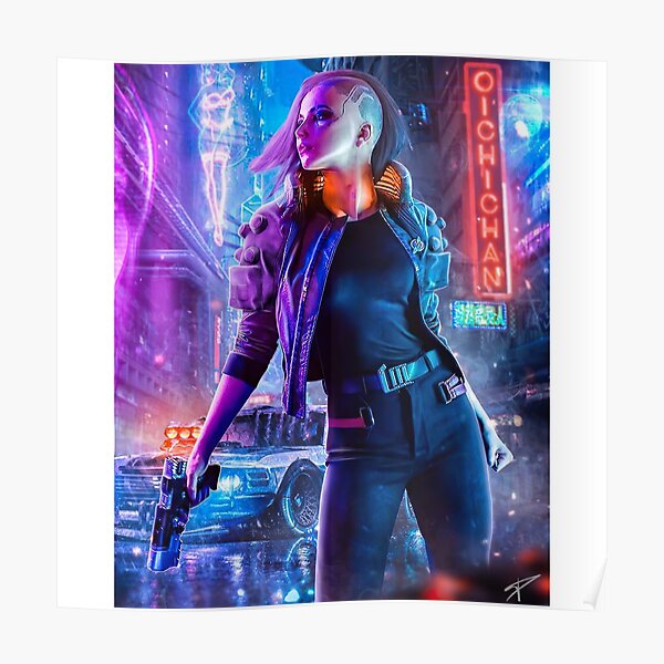 "The cyber police girl" Poster for Sale by DigitalAnime | Redbubble