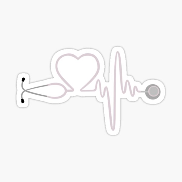 "Pink Stethoscope Heartbeat" Sticker by AJ27 | Redbubble