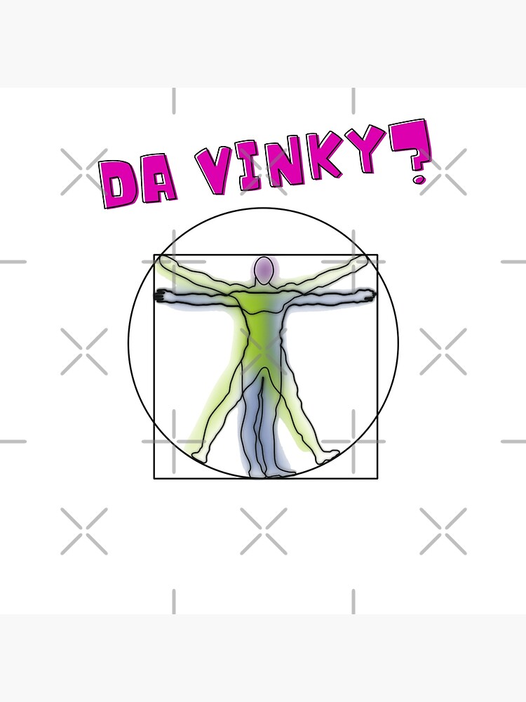 "Da Vinky? Vitruvian Man Meme Pink" Photographic Print for Sale by ...