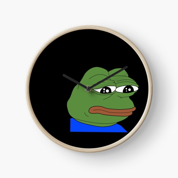 Dank Meme Pepe Frog Sad Frog Pepe Doge Meme Clocks | Redbubble
