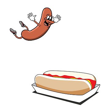 "Hot Dog Diving Into A Hotdog Bun" Classic T-Shirt for Sale by Carl ...