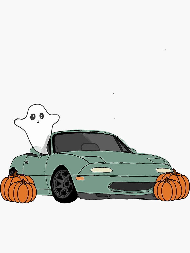 "Spooky Miata" Sticker by Kailynof | Redbubble