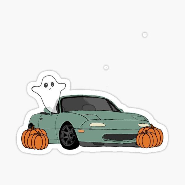 "Spooky Miata" Sticker by Kailynof | Redbubble
