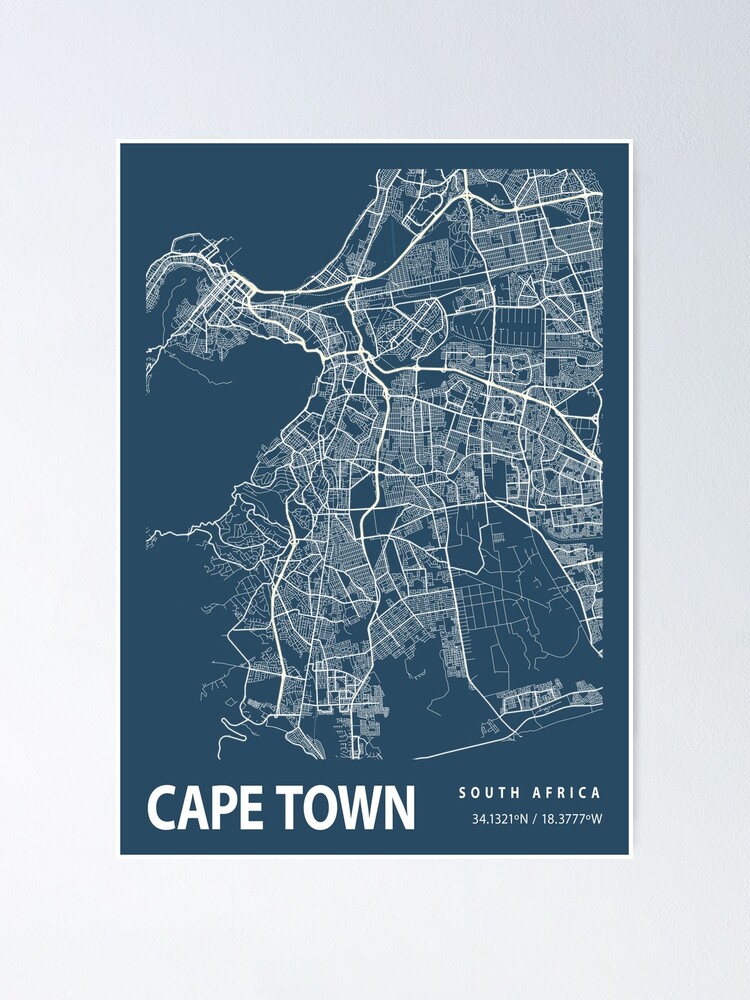 "Cape Town Map " Poster for Sale by Kara515 | Redbubble