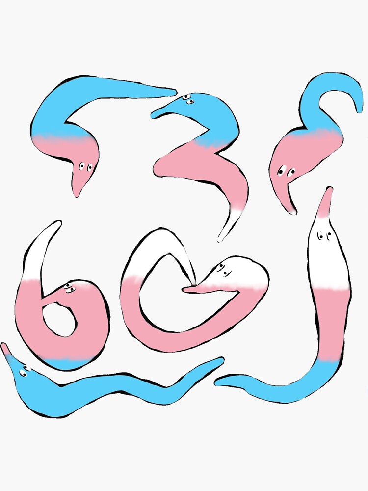 "Trans Pride Worms" Sticker by punkauracrystal | Redbubble