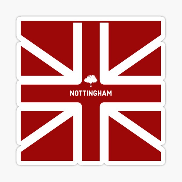"Nottingham Union Jack " Sticker for Sale by Jamiecsmith1986 | Redbubble
