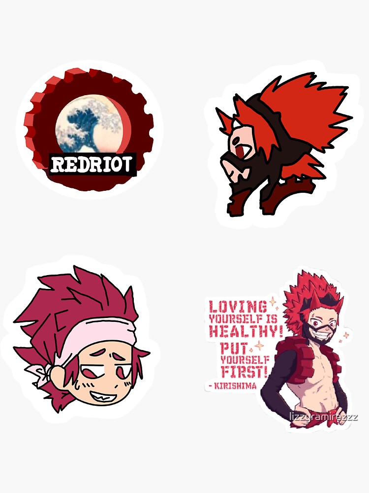 "mha kirishima sticker pack" Sticker for Sale by lizzyramirezzz | Redbubble