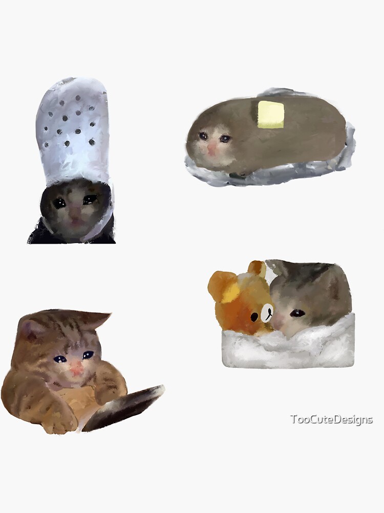 "Sad Cat Sticker Pack" Sticker for Sale by TooCuteDesigns | Redbubble