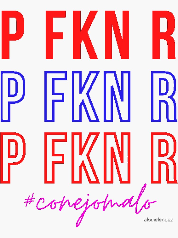 "P FKN R (Bad Bunny)" Sticker for Sale by alomelendez | Redbubble