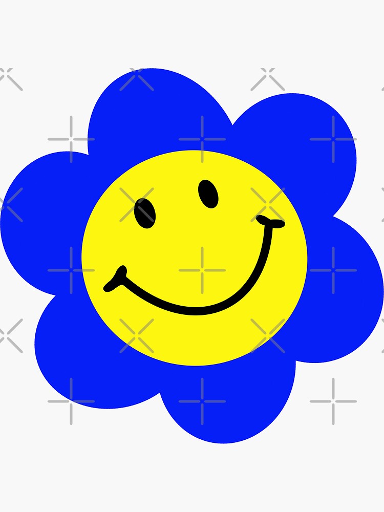 "blue indie flower" Sticker for Sale by sistermoiyaa | Redbubble