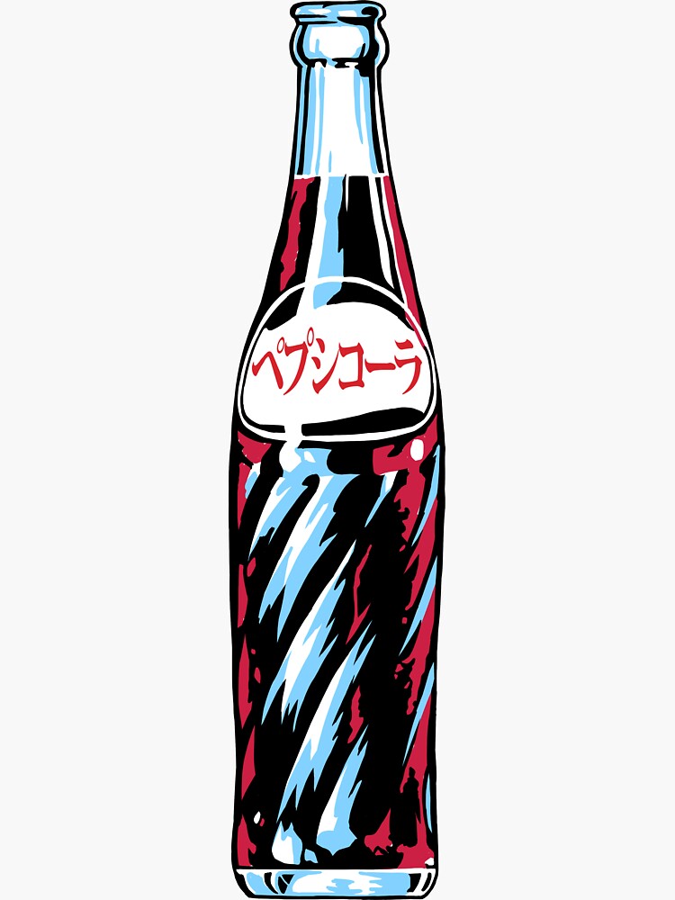 "PEPSI COLA katakana japanese vintage logo" Sticker by sunrise1976 ...