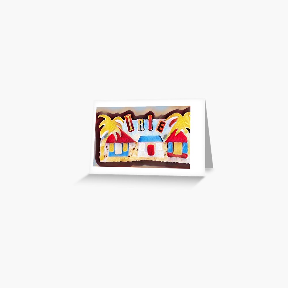 "Everything is Irie with Coconut Trees Colorful Tropical Houses Yellow ...