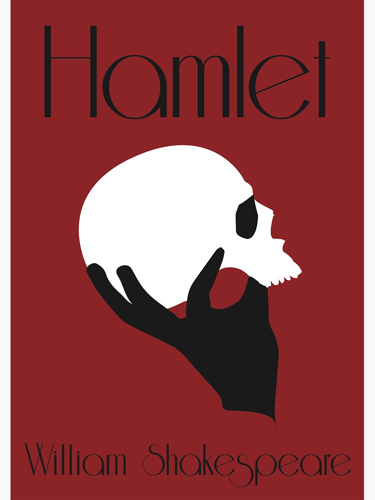 "Minimalist Shakespeare Poster - Hamlet (Red)" Sticker for Sale by ...