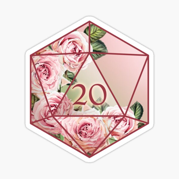 "Romantic roses pink D20" Sticker for Sale by MermaidMirror | Redbubble