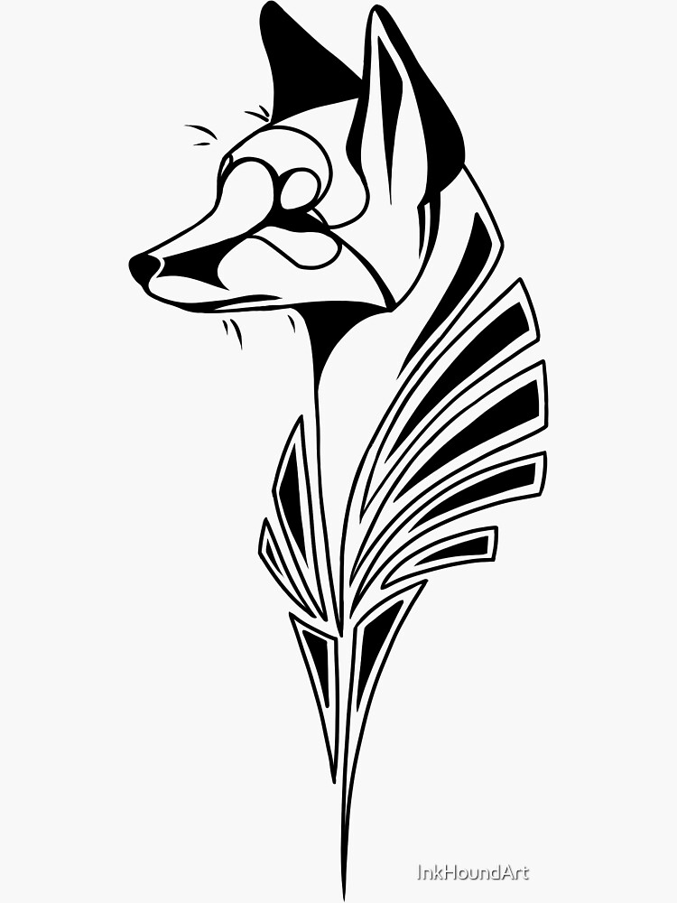 "Geo Fox" Sticker by InkHoundArt | Redbubble