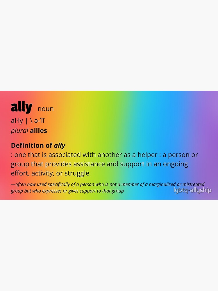 "Ally definition " Poster for Sale by lgbtq-allyship | Redbubble