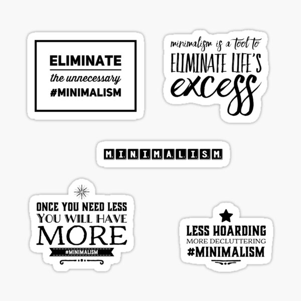 "Minimalism Essentialism Lifestyle Quotes Sticker Pack" Sticker for ...