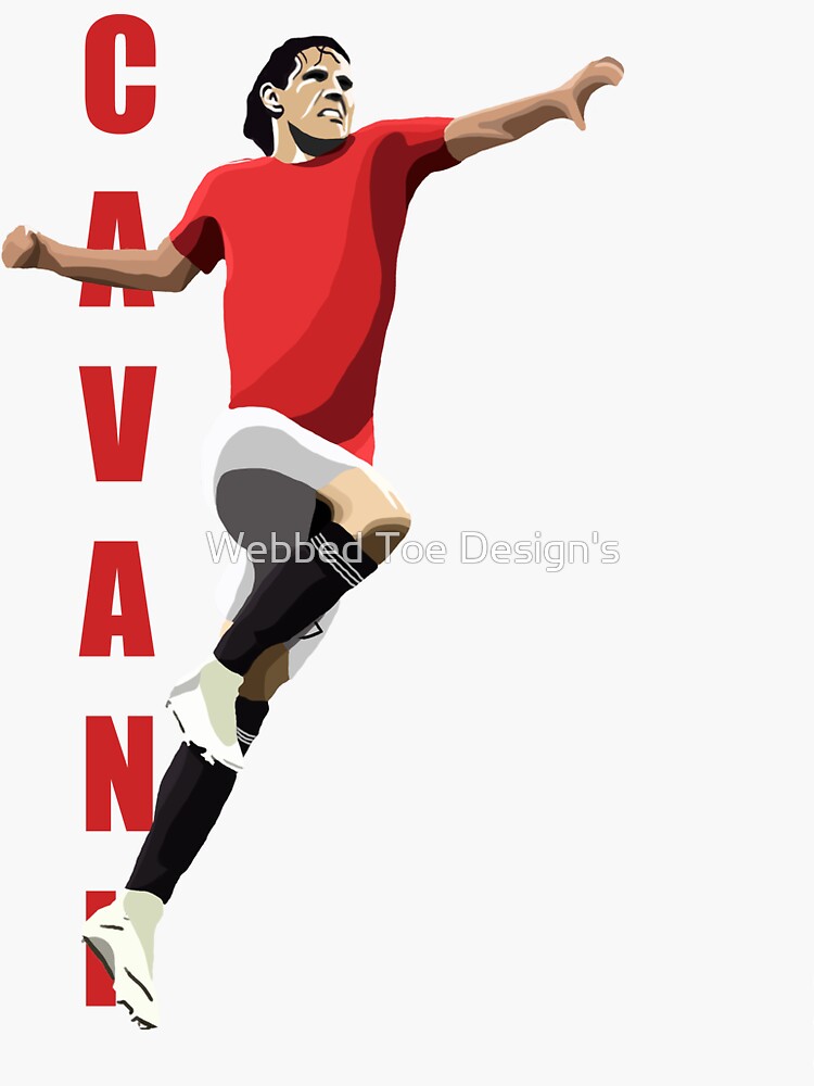 "Manchester United's Edinson Cavani" Sticker by TDCartoonArt | Redbubble