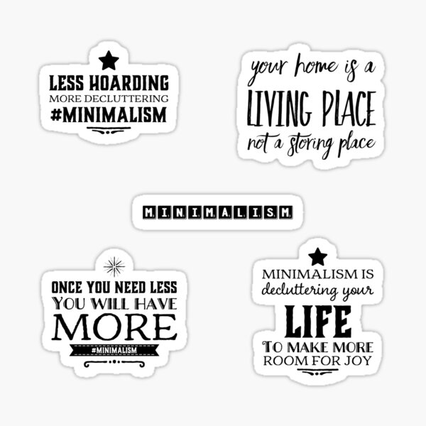 "Minimalism Essentialism Lifestyle Quotes Sticker Pack" Sticker by ...