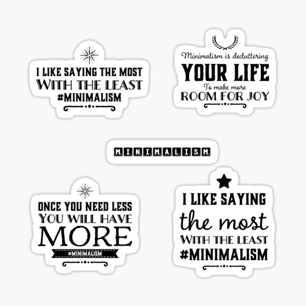 "Minimalism Essentialism Lifestyle Quotes Sticker Pack" Sticker for ...
