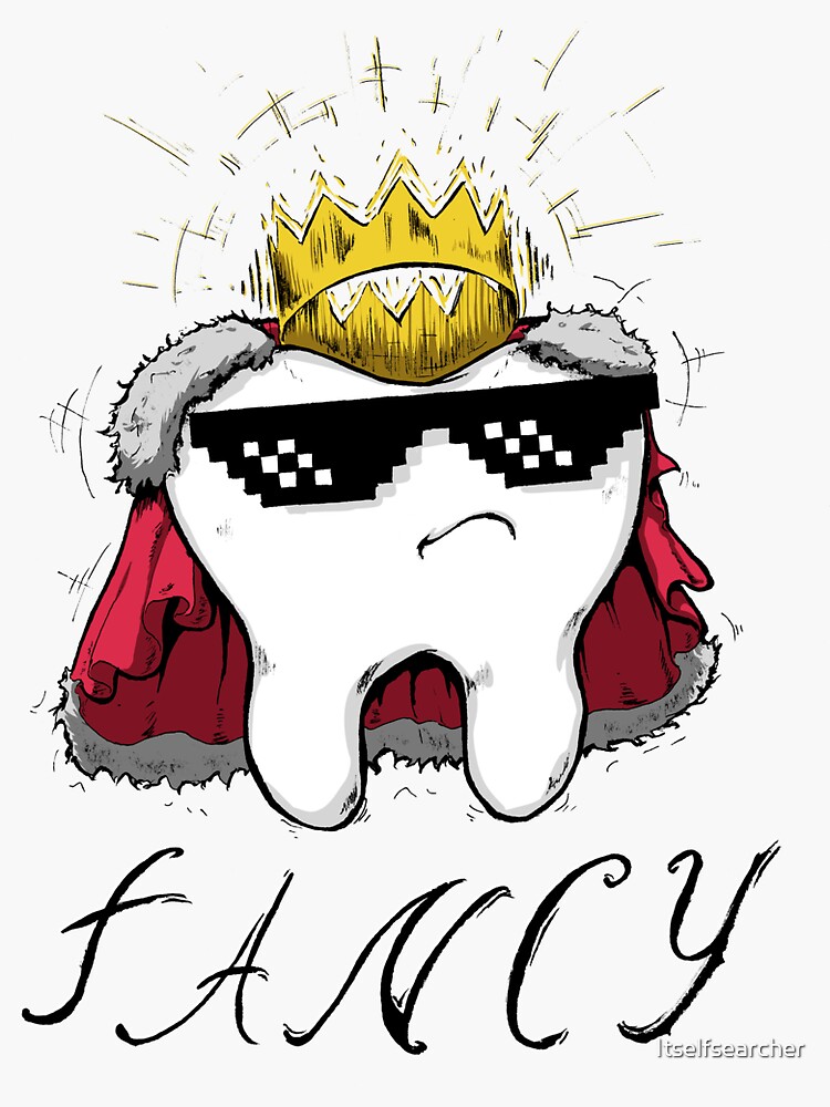 "Fancy Tooth colored" Sticker for Sale by Itselfsearcher | Redbubble