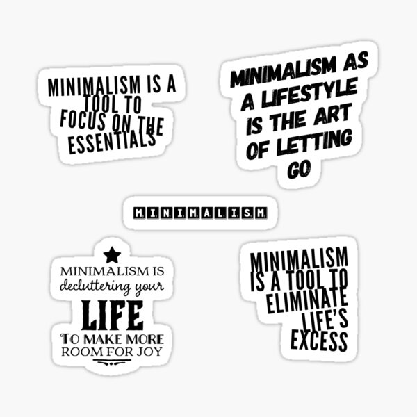 "Minimalism Essentialism Lifestyle Quotes Sticker Pack" Sticker for ...