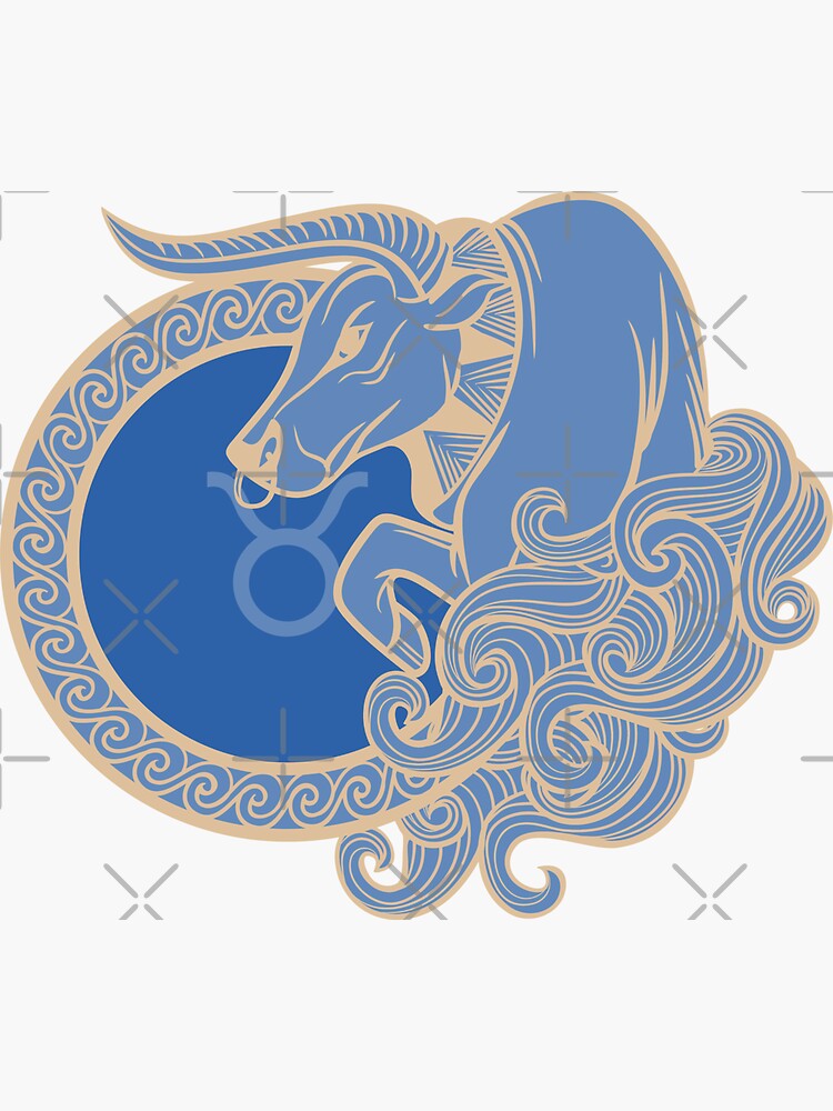 "Zodiac Star Sign: Cool Blue Taurus " Sticker for Sale by ...
