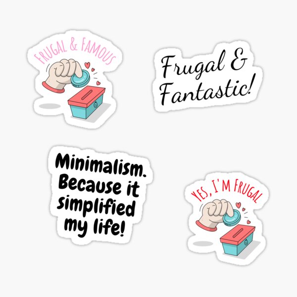 "Financial Minimalism Frugal Lifestyle Quotes Sticker Pack" Sticker by ...