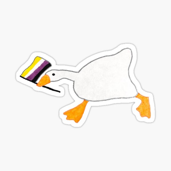 "nonbinary pride untitled goose" Sticker for Sale by dumbbadger | Redbubble