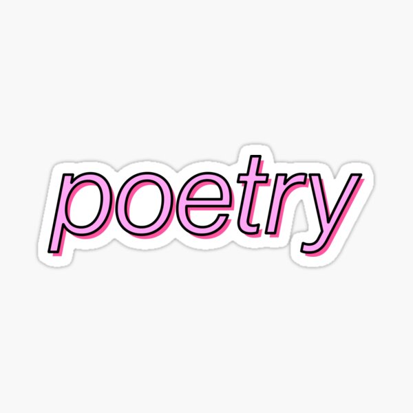 "Poetry Pink Cute Book Writing" Sticker for Sale by sharedipmemes ...
