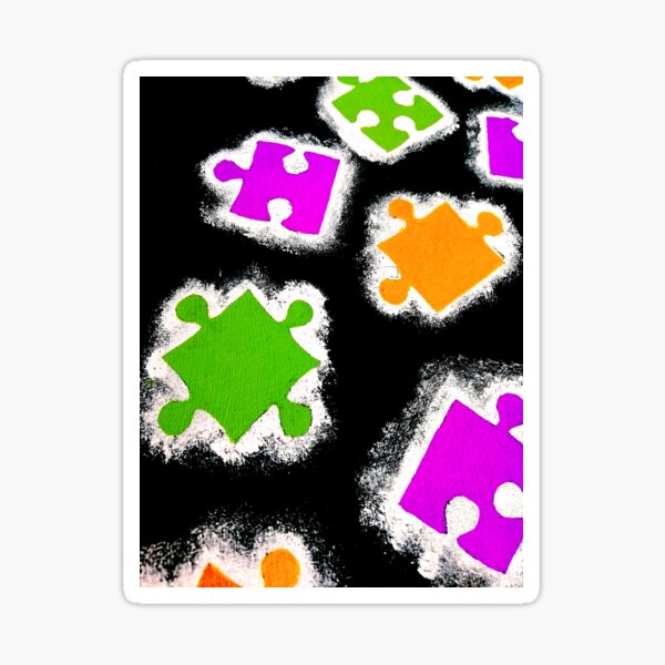 "Large Puzzle Pieces" Sticker for Sale by JKinnamanStudio | Redbubble