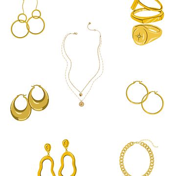 "GOLD JEWELRY" Sticker for Sale by thekyngsqueen | Redbubble