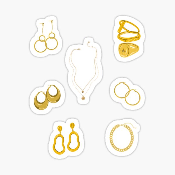 "GOLD JEWELRY" Sticker for Sale by thekyngsqueen | Redbubble