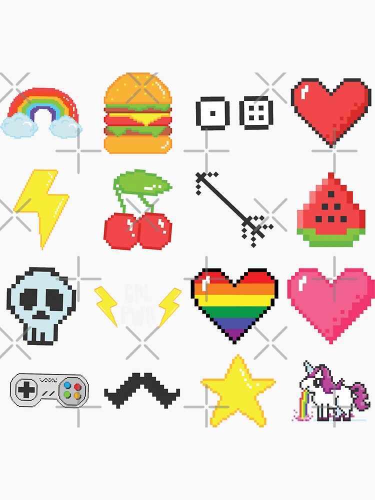 "Pixel Art Stickers" Sticker for Sale by AnaSMatt | Redbubble