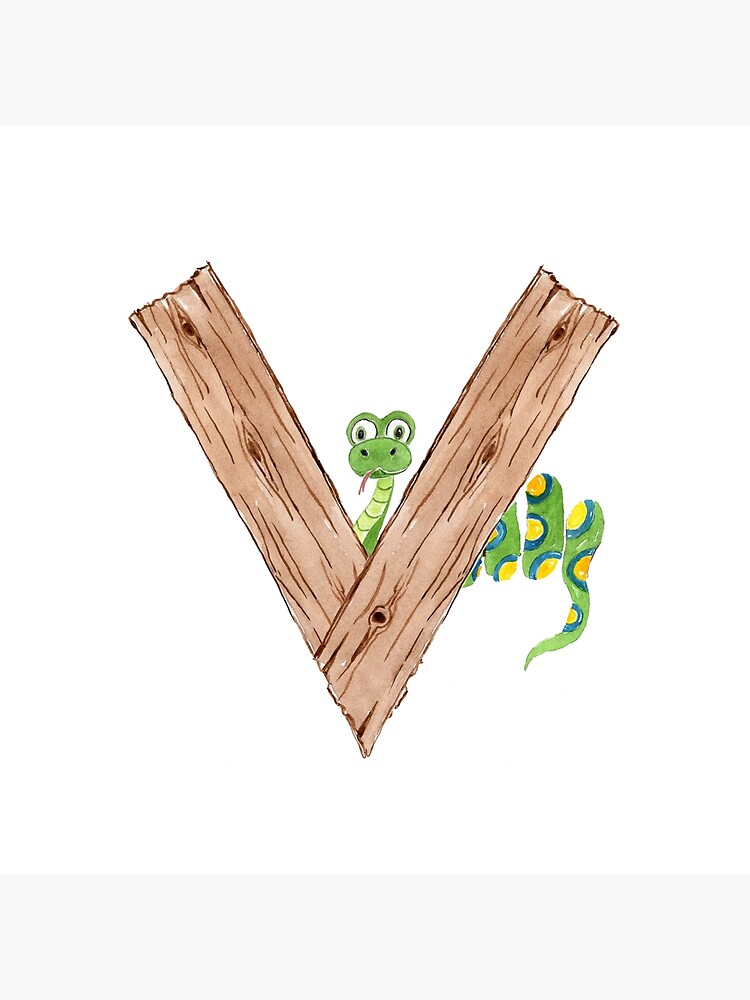 "Watercolor Viper Letter V | Kids Alphabet" Art Print for Sale by ...