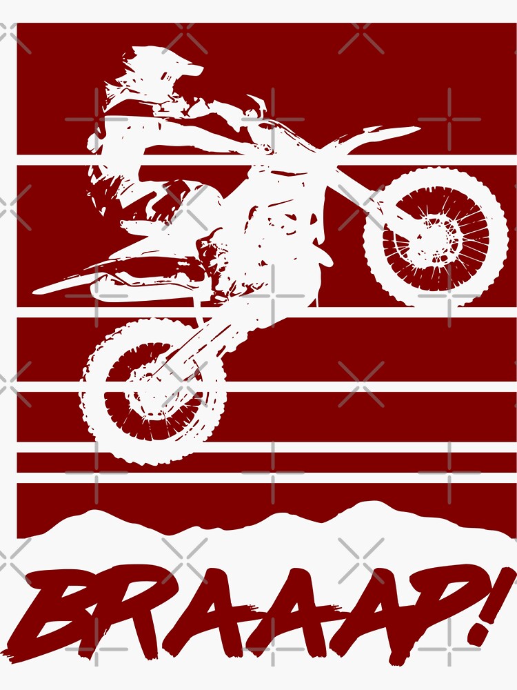 "Dirt Bike Brap Braap-Braaap Funny Motocross Racing" Sticker by ...