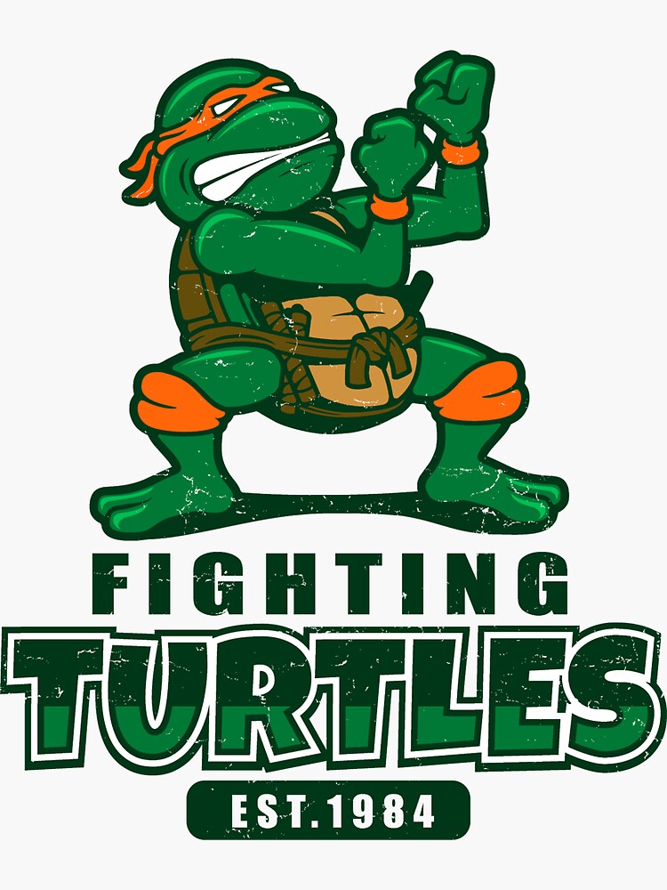 "Fighting Turtles - Michelangelo" Sticker for Sale by Adho1982 | Redbubble